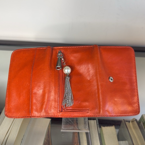 HOBO | Bags | Hobo Bright Orange Leather Womens Wallet | Poshmark